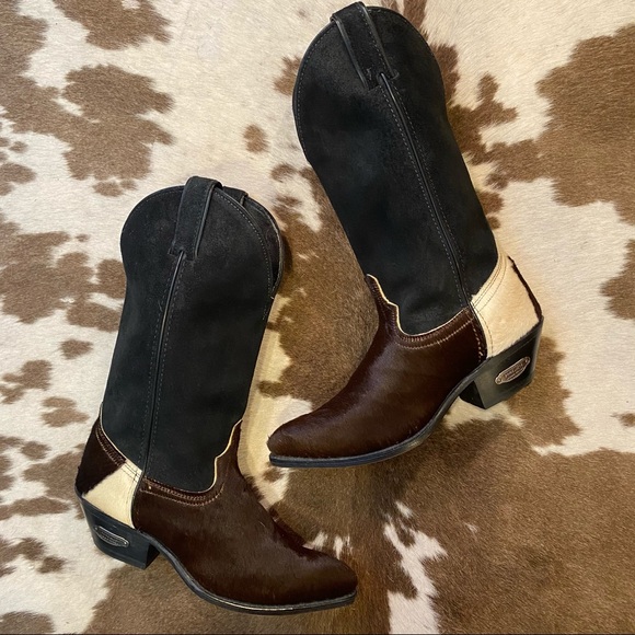 Code West | Shoes | Vintage Calf Hair And Suede Cowgirl Western Boots ...